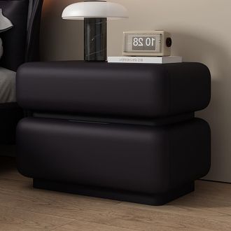 Generic Nachttisch Aus Massivholz Mit 2 Schubladen, Beistelltisch Im Mid-Century-Modern-Stil, Hoher Quadratischer Beistelltisch for Schlafzimmer, Wohnzimmer, 