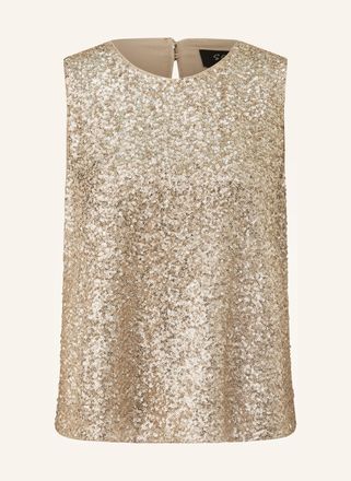 s.Oliver Black Label S.Oliver Black Label Blusenshirt Mit Pailletten beige