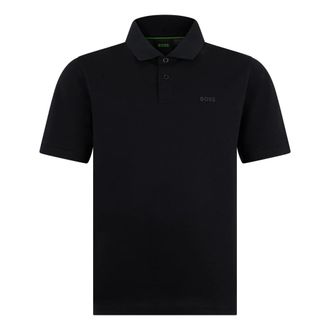 HUGO BOSS Bedrucktes Poloshirt aus Baumwoll-Piqu&eacute; - - Tops - Herren - Schwarzk - XS