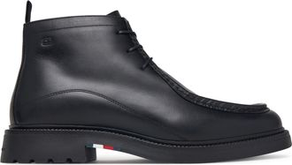 Tommy Hilfiger Schn&uuml;rschuhe Tommy Hilfiger Corporate Casual Lth Moc Chukka FM0FM05987 Schwarz