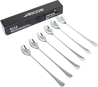 Arcos Madrid Serie 6 Stück Erfrischungslöffel in Geschenkbox | Teelöffel - Monoblock aus Edelstahl - Größe 220 mm - Silber