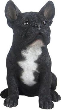 Esschert Figurine De Bouledogue Français En Polyrésine - Noir - H 30,4 Cm