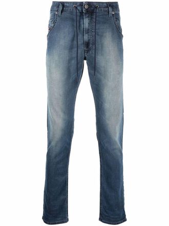 Diesel jean Krooley fusel&eacute; &agrave; lien de resserrage - Bleu