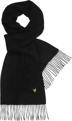 Lyle & Scott Hommes Echarpe En Laine DAgneau Noir Véritable Taille Unique