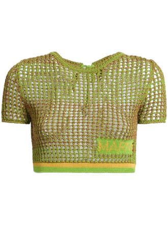 Marni haut en crochet &agrave; coupe crop - Vert