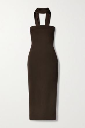 Et Ochs Jackie Midikleid Aus Stretch-jersey Mit Cut-out - Braun