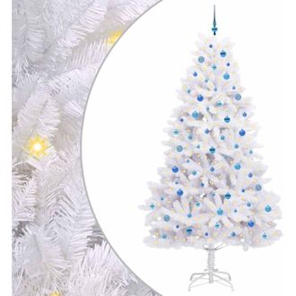 vidaXL K&uuml;nstlicher klappbarer Weihnachtsbaum Wei&szlig; 240 cm PVC und Stahl vidaXL