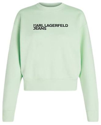 Karl Lagerfeld Karl Lagerfeld Jeans, Femme, Sweat &Agrave; Logo Essential, Coupe R&eacute;guli&egrave;re, Bleu, L