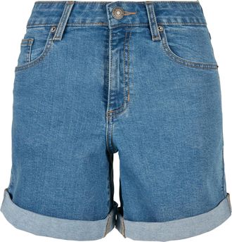 Urban Classics Damen Ladies Organic Stretch Denim 5 Pocket Shorts Jeans-Shorts, clearblue Washed, 29