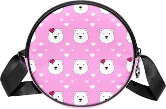 Generic Sac &agrave; bandouli&egrave;re rond pour femme, petit sac &agrave; bandouli&egrave;re avec fermeture &eacute;clair, bretelles r&eacute;glables, style d&eacute;contract&eacute;, pour femmes et filles