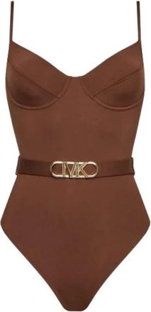 Michael Kors Femme, Maillots de bain, Brun, Taille: 40 FR Maillot de bain une pi&egrave;ce &agrave; armatures et ceinture logo