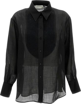 True Royal Femme, Blouses et Chemises, Noir, Taille: 36 FR Ramie Camicia