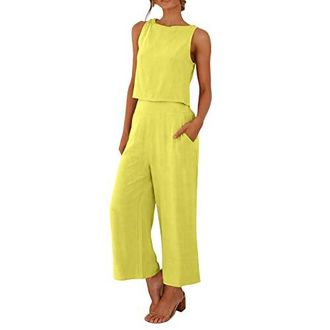 Generic Ensemble de v&ecirc;tements de d&eacute;tente pour femme UK pour femme - D&eacute;contract&eacute; - Automne et hiver - Haut gilet et pantalon tendance - Couleur unie - Fermetur