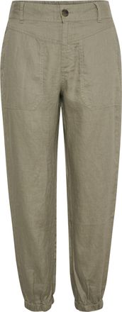 Part Two Part Two Damen Womens Casual Pants Midrise Waist Tapered Legs Elastic Cuffs Hose, Vetiver