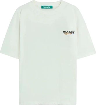 Barrow Barrow, Homme, Tops, Blanc, Taille: M T-shirt graphique &agrave; col rond