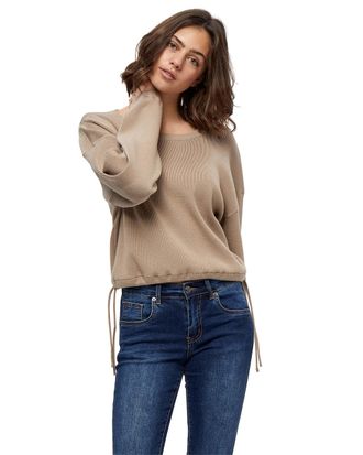 Desires Damen Gabi String Pullover Beige S