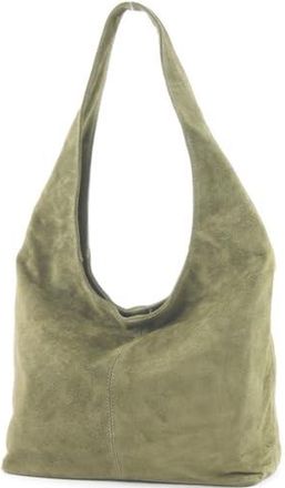 modamoda.de T150 - Sac à bandoulière ital en cuir suédé, vert olive, L