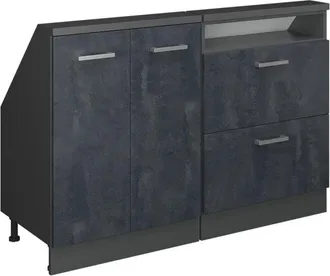 Vicco Ensembles de meuble de rangement sous pente Rion, Noir B&eacute;ton/Anthracite, Lot de 2, Vicco