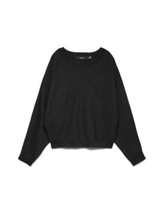 Vero Moda Vero Moda Vmhappyglitter Ls O-NK Batwing Pullo Boo Pull, Noir, L Femme