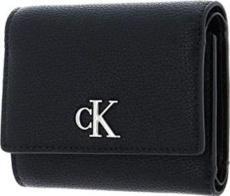 Calvin Klein Jeans Portefeuille Femme Minimal Monogram Meddium Trifold Petit Mod&egrave;le, Noir (Black), Taille Standard