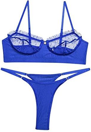 Generic Ensemble sous Vetement Femme Ensemble Lingerie Confortable Classique Soutien-Gorge Noir en Dentelle Lisse - Bonnets &Eacute;pais, Coupe T pour Maintien Optim