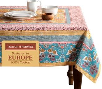 Maison d'Hermine Marquise Nappe 100% Coton pour la Cuisine | D&icirc;ner | Dessus de Table | Soir&eacute;es d&eacute;coratives | Mariages | Printemps/&eacute;t&eacute; (Rectangle, 160 cm x 220 cm) M&egrave;re