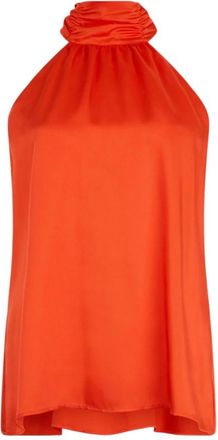 Liu Jo Femme, Tops, Orange, Taille: 38 FR Haut en Satin Imprim&eacute;