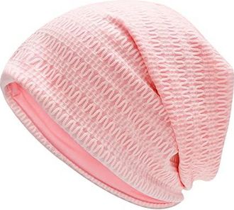 ZLYC Bonnet en jersey souple pour femme - Bonnet d&eacute;t&eacute; en tricot fin et extensible, rose, Taille unique