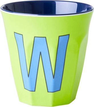 Rice Rice Gr&uuml;ner Melaminbecher mit Buchstabe W