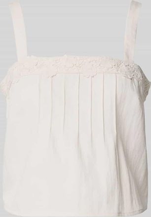 Jake*s Casual Cropped Blusentop mit H&auml;kelspitze