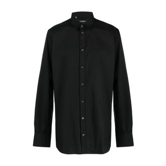 Dolce & Gabbana Klassisches Schwarzes Baumwollmischhemd - - Shirts - Herren - Schwarzk - 3XL