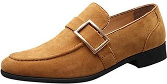 Generic Chaussures habill&eacute;es pour homme - Mocassins habill&eacute;s en cuir pour homme - Chaussures haricots &agrave; enfiler avec fermeture &agrave; boucle - Mocassins &agrave; bout poi