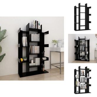 vidaXL B&uuml;cherregal Schwarz 86x25,5x140 cm Holzwerkstoff - BucheRegal - Schwarzes B&uuml;cherregal - Regal Schwarz - Wohnraum M&ouml;bel - Holzwerkstoff Regal
