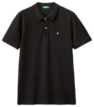 Benetton Herren Poloshirt M/M 3wg9u301z Polohemd, Schwarz, XXL