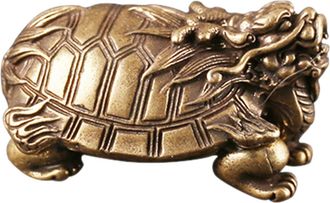BESPORTBLE Hohlgefertigte Drachenschildkr&ouml;te aus Kupfer Kleines Feng Shui Ornament f&uuml;r Wohn und Arbeitszimmer Handgefertigte Tischdekoration f&uuml;r Wohlstand und Gl