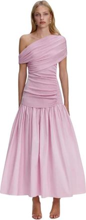 Self Portrait Femme, Robes, Rose, Taille: 36 FR Asymmetric Draped Midi Dress