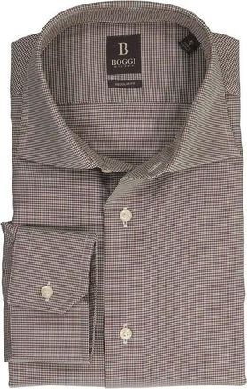 Boggi Milano Herren Hemd braun Baumwolle