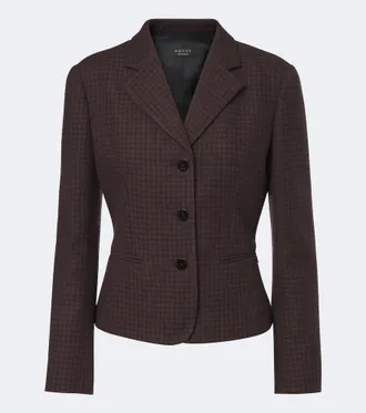 Gucci Blazer en laine m&eacute;lang&eacute;e &agrave; motif pied-de-poule