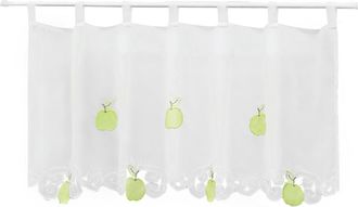 Joyswahl Scheibengardine Voile Bistrogardine mit Früchten Motive »Carla« Transparente Gardine Stores HxB 30x120cm Apfelgrün 1er Pack