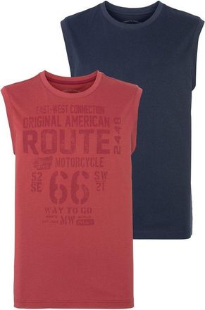 Man's World Muscleshirt (2er-Pack) ärmellos, bedruckt, Rundhalsausschnitt, aus 100% Baumwolle