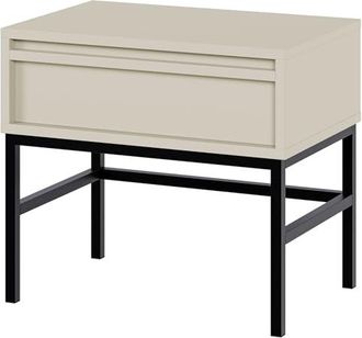 Selsey Nachttisch Beistellschrank Beistelltisch Nachtschrank 50 cm Stehend Mit Schublade Graubeige Evo