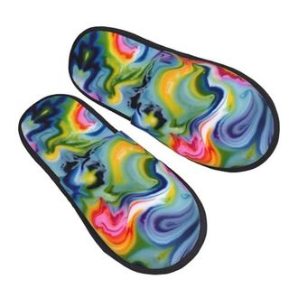 Generic Pantoufles Impression Tie Dye Slippers Confort Hiver Chaussons Pour Unisex Chambre Ext&eacute;rieur L