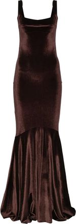 Atu Body Couture robe mi-longue en velours - Marron