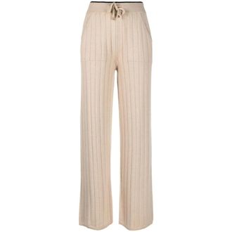 Lorena Antoniazzi Beige Woll-Seide Strickhose - - Trousers - Damen - Beige - M