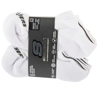 Skechers Lot de 6 paires de chaussettes basses Core S118209-WHT, blanches, UE