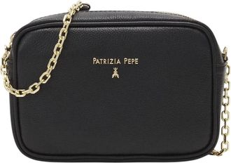 Patrizia Pepe Femme, Sacs, Noir, Taille: ONE Size Sac en cuir avec bandouli&egrave;re
