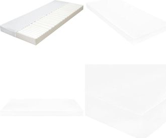 vidaXL Matratze 80 x 200 cm 7 Zonen pu Schaum 10 cm H2 H3 - Gastmatratze - 7-Zonen-Matratze - PU-Schaum Matratze - Matratze Weiß - Matratze 80x200 - Home &