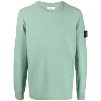 Stone Island Gr&uuml;ner Compass Crewneck Pullover - - Knitwear - Herren - Gr&uuml;n - 2XL