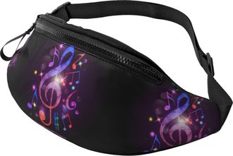 Generic H&uuml;fttasche Stylisch Schultertaschen Bunte Musiknoten In Lila Mode Sporttasche F&uuml;r Joggen Spazieren Aktivit&auml;ten 14X35Cm