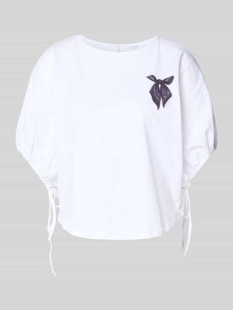 Rich & Royal T-Shirt mit Motiv-Print und Kordelzug am &Auml;rmel